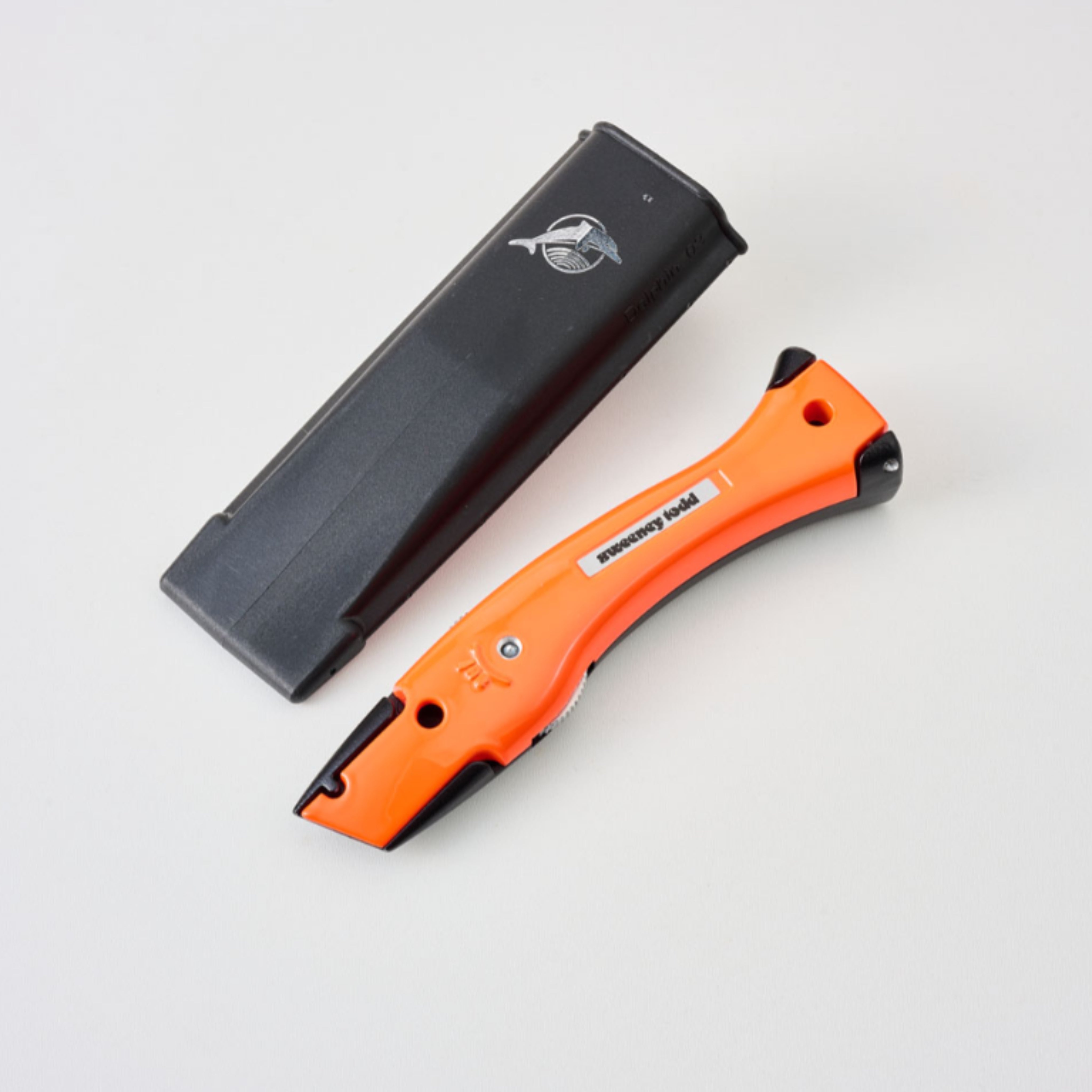 Delphin Knife 10290 with Holster – Matt Black & Signal Orange Fixed Bl ...