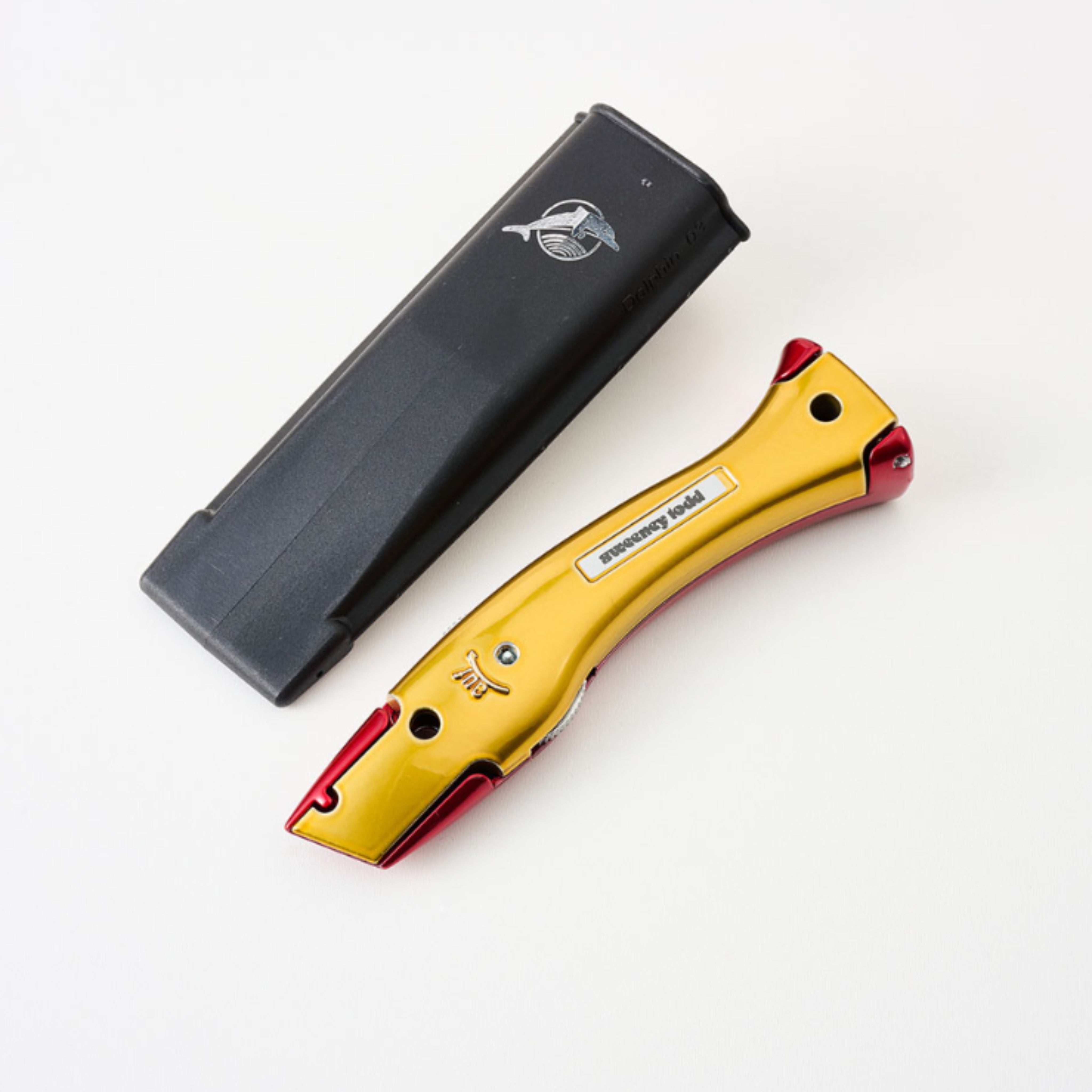 Delphin Knife 10271 with Holster – Candy Red & Candy Gold Fixed Blade ...