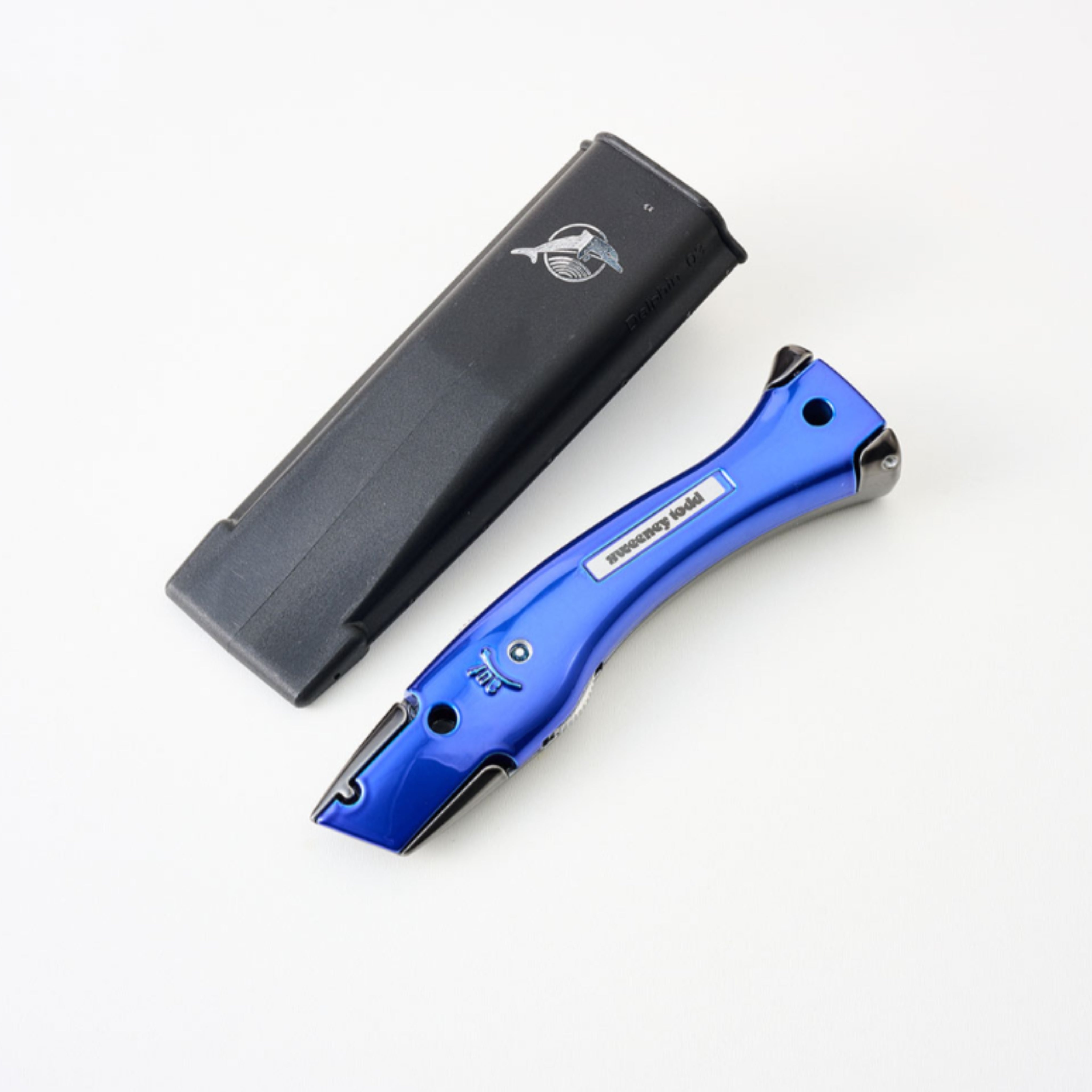 Delphin Knife 10272 with Holster – Candy Black & Candy Blue Fixed Blad ...
